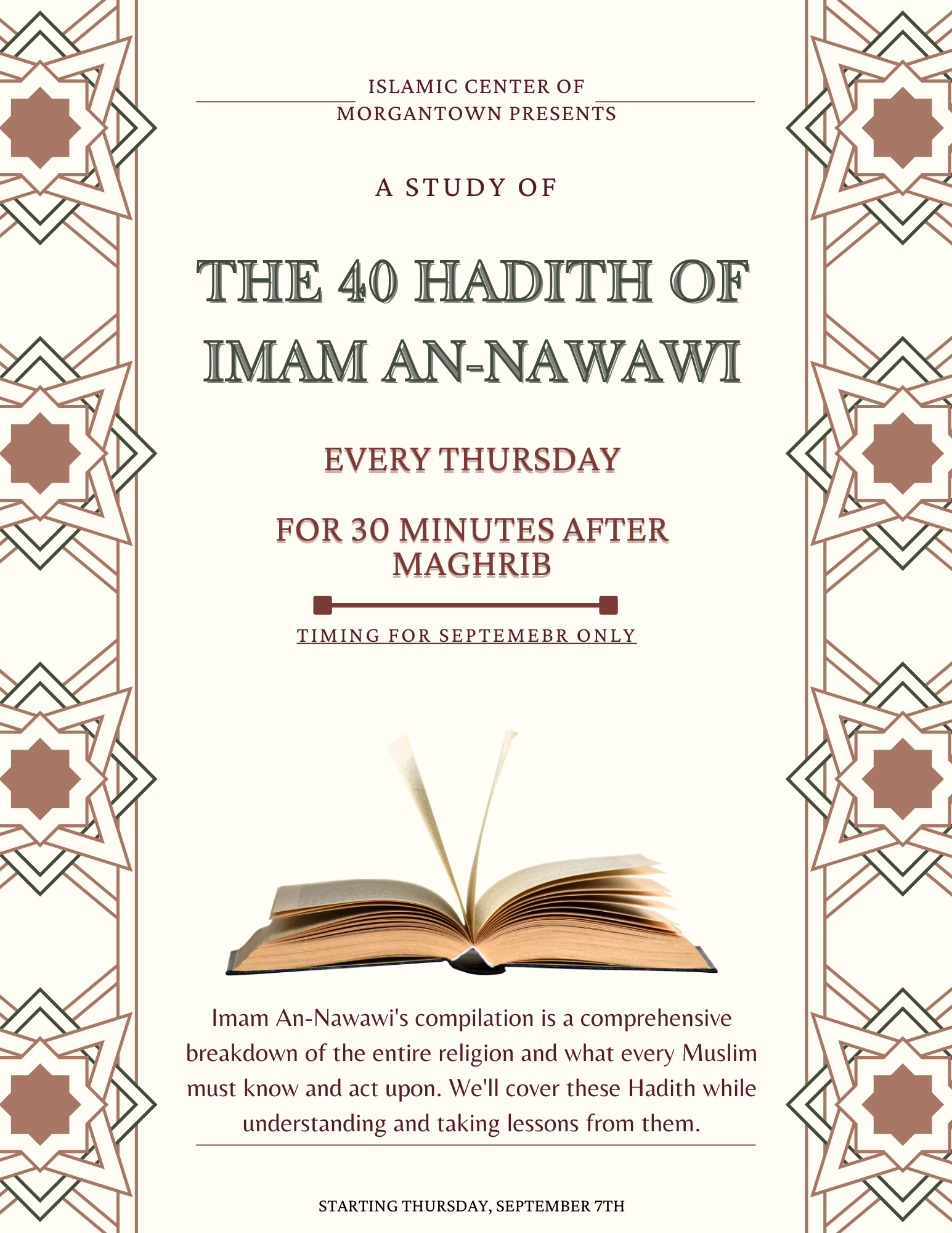 40 Hadith of Imam An-Nawawi – Islamic Center of Morgantown